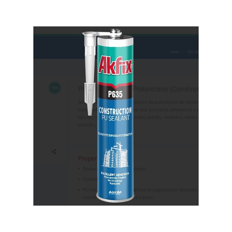 SILICONA AKFIX POLIUR.PU-635 GRIS 300 ML.16AVPU39